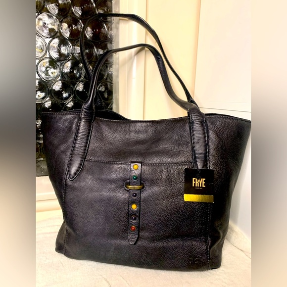 Frye | Bags | Nwt Frye Alessi Studded Black Leather Tote | Poshmark